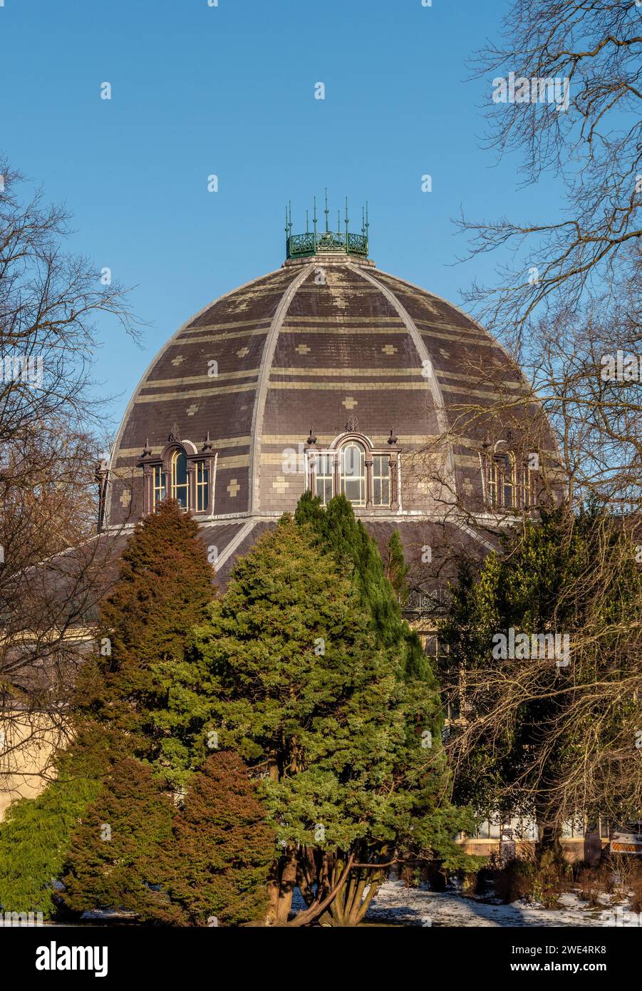 Exterior view of the Octagon Hall with its dome roof seen against a ...