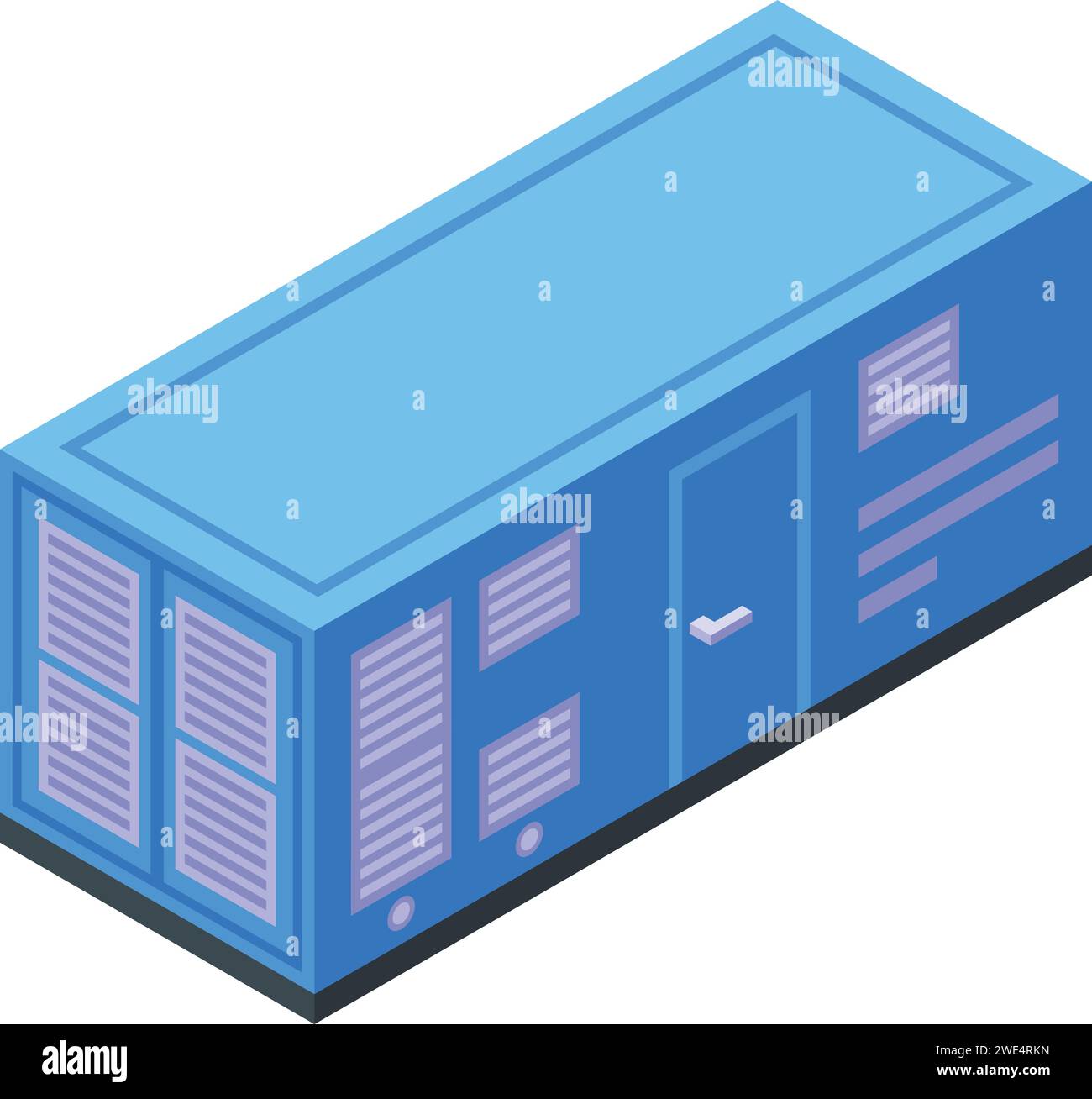 Blue bio energy icon isometric vector. Storage station. Renewable ...