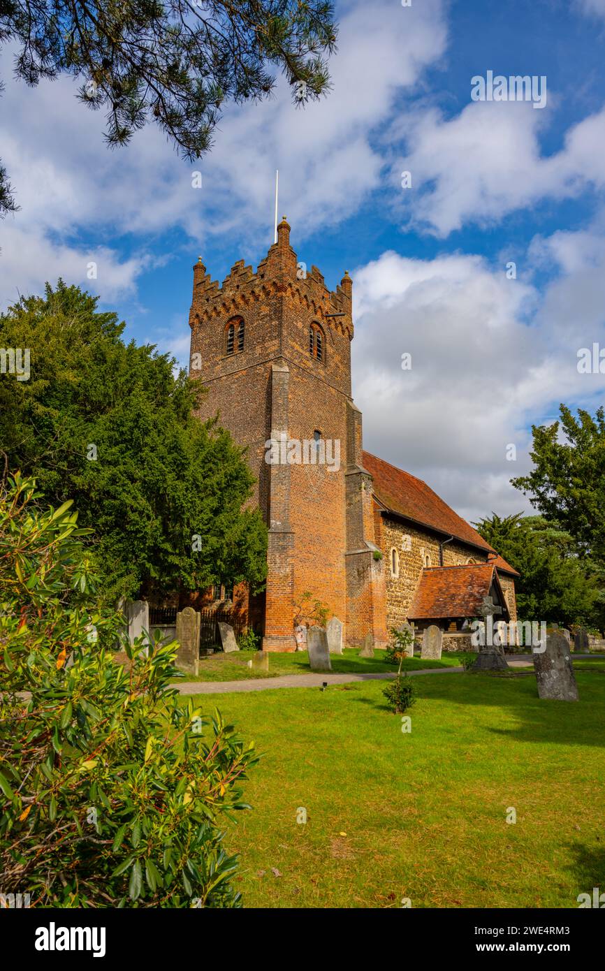 St Mary the virgin church Fryerning Essex. The churchyard has a family ...