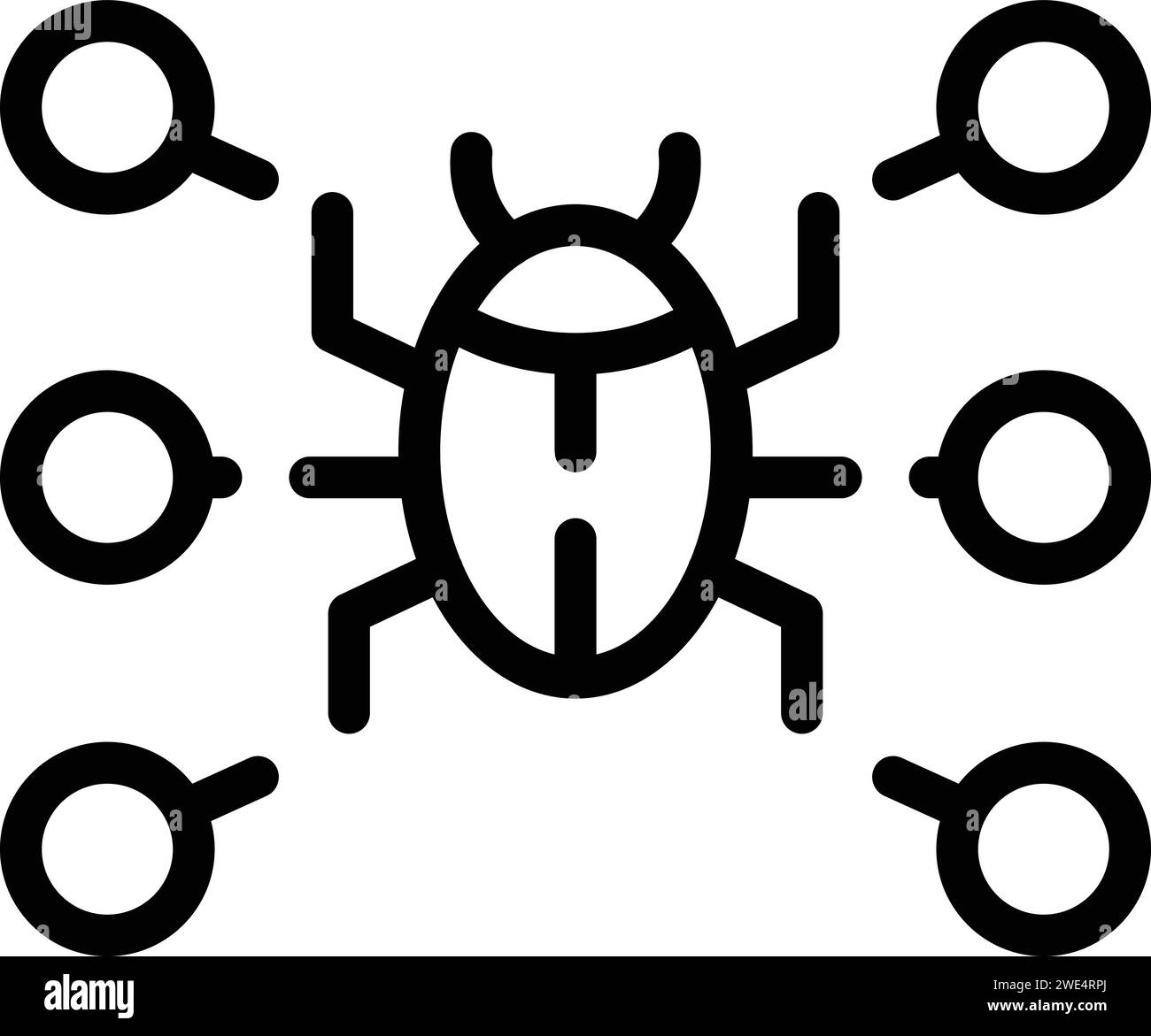 Data bug online icon outline vector. Virus social. Digital computer ...