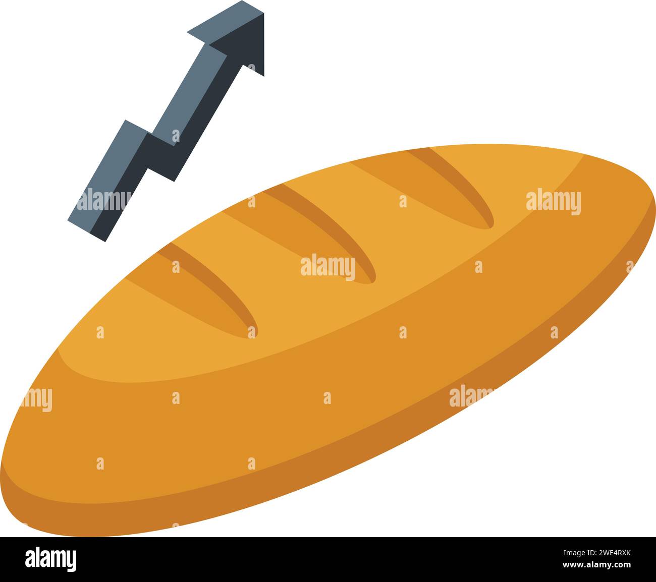 Bread price grow icon isometric vector. Food money. Economy escalation ...