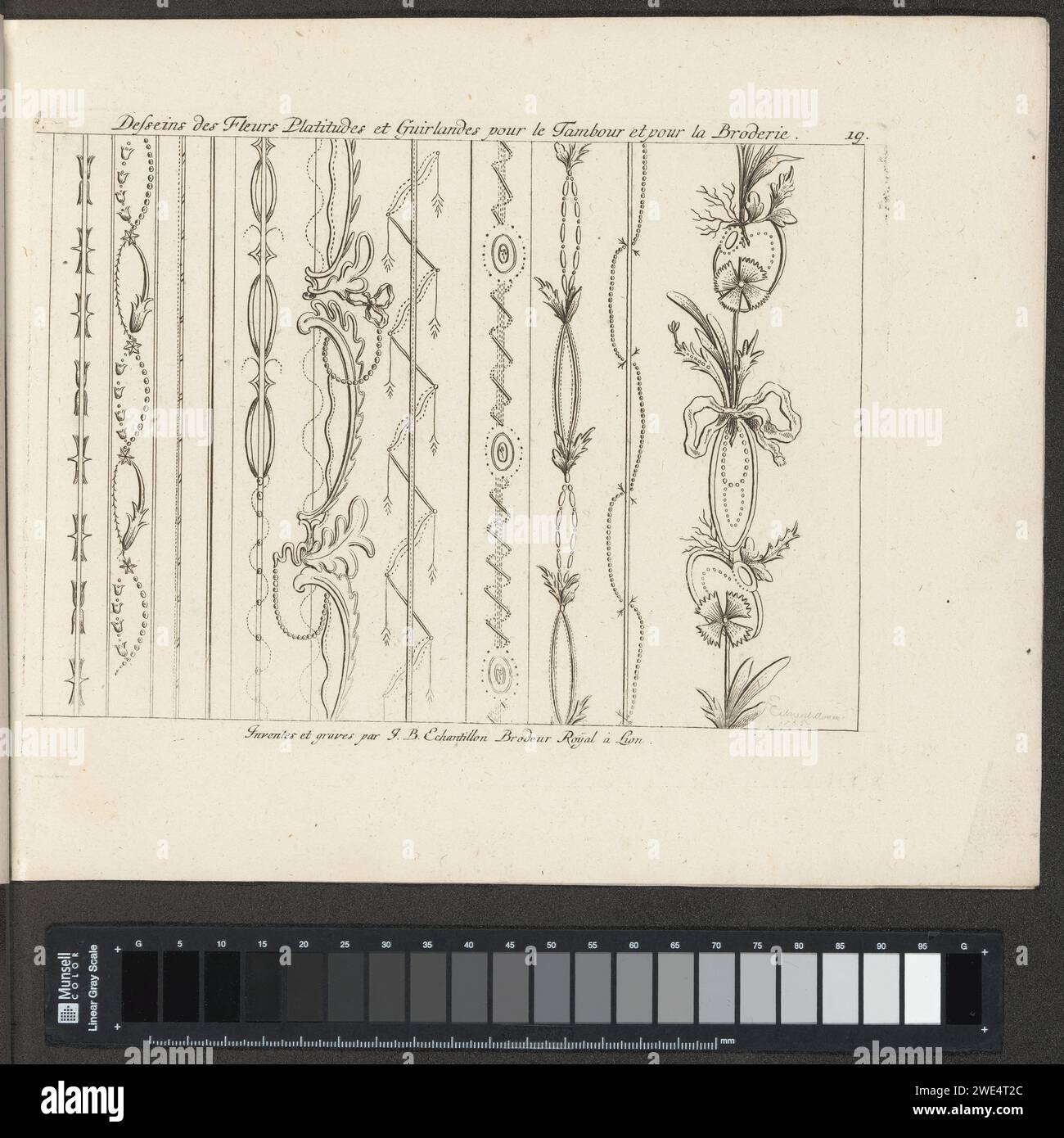 Leaf motifs and braid work, Jean Baptiste Echantillon, 1785 print ...