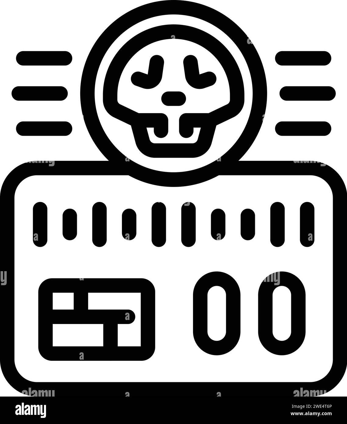 Online scam icon outline vector. Virus bug. Internet data network Stock ...