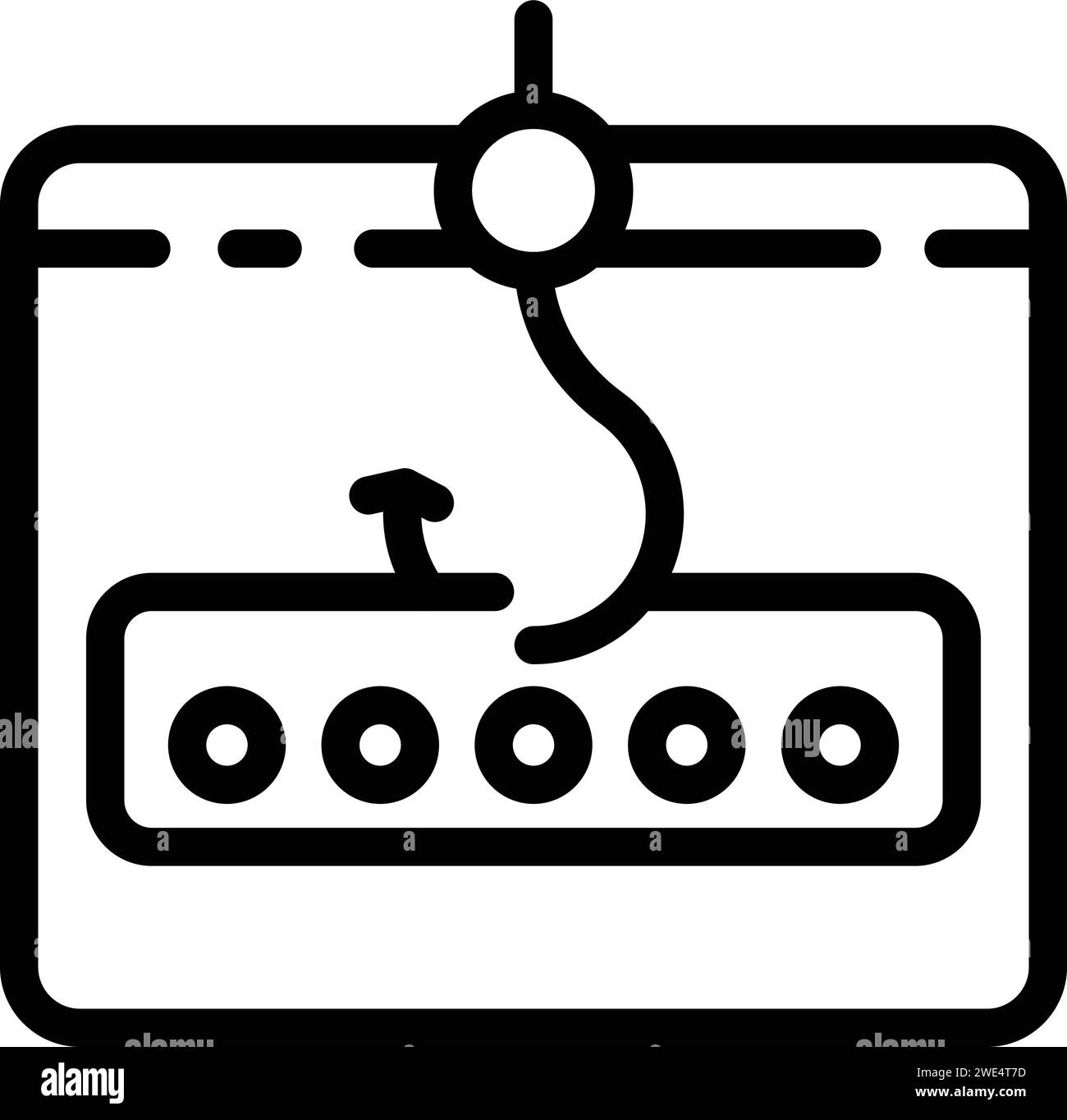 Phishing web attack icon outline vector. Cyber security. Virus bug ...