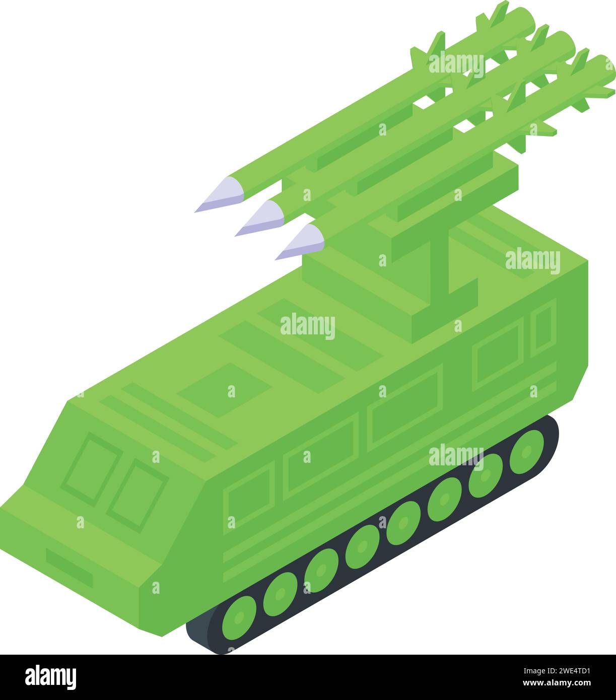 Anti aircraft missile icon isometric vector. Advanced firearm. Vehicle ...