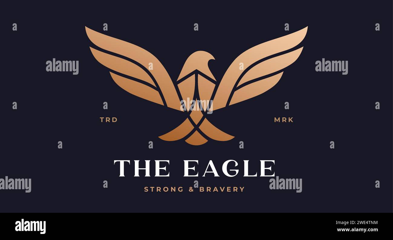 Bird Label, Sign, Logo Eagle, Raven, Phoenix brand. Logo gold bird ...