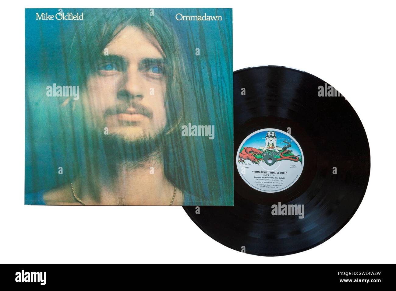 Mike Oldfield Ommadawn vinyl record album LP cover isolated on white ...