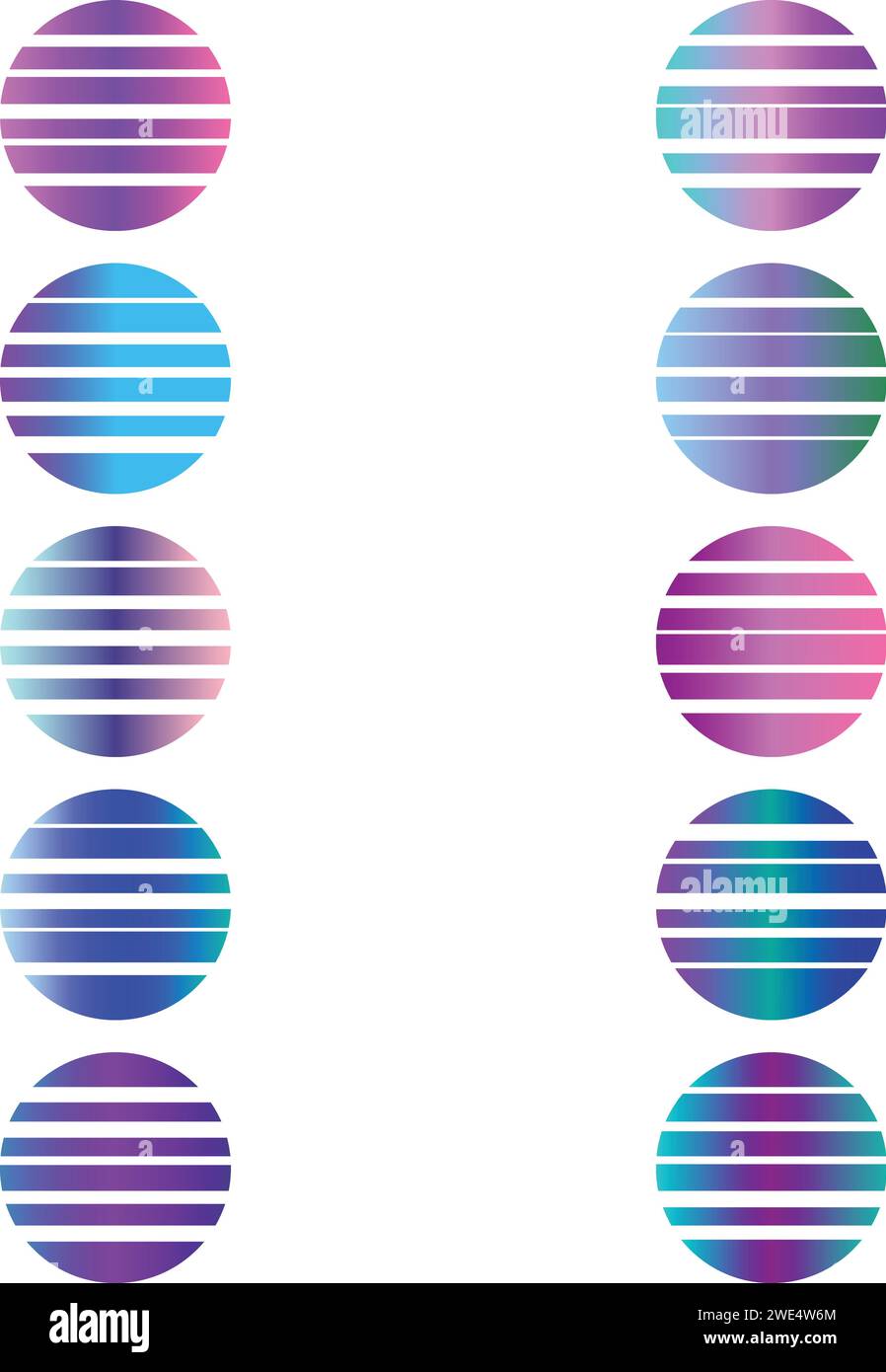 An abstract trendy cut out transparent retro neon circle design element ...