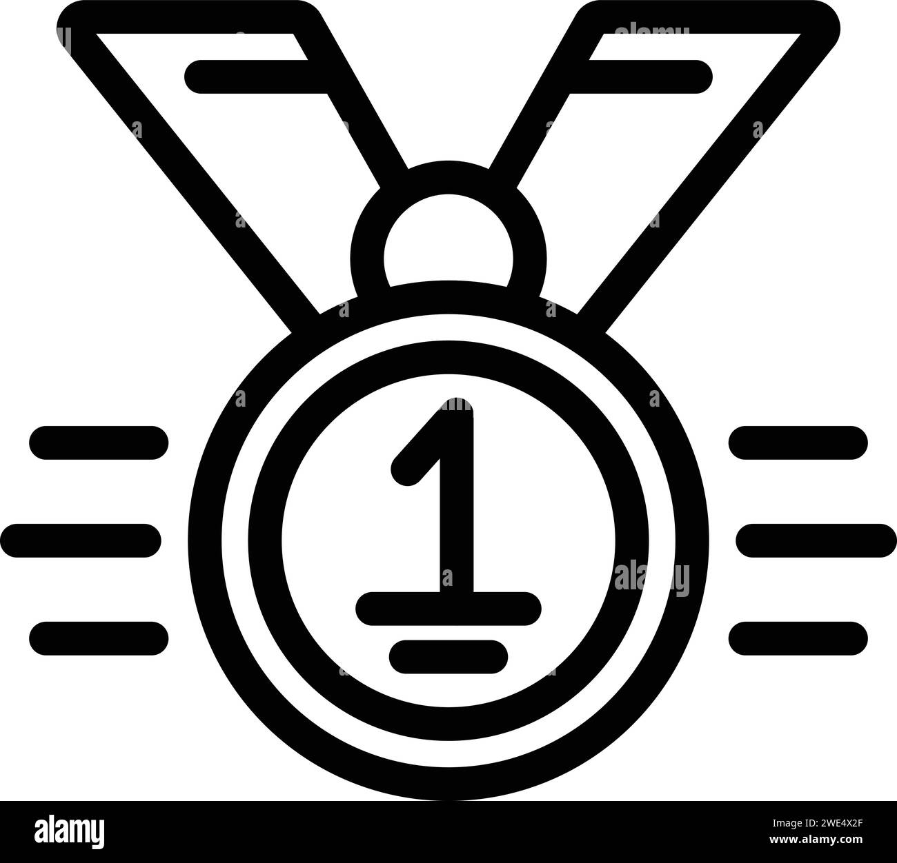 Chemistry gold medal icon outline vector. University first place ...