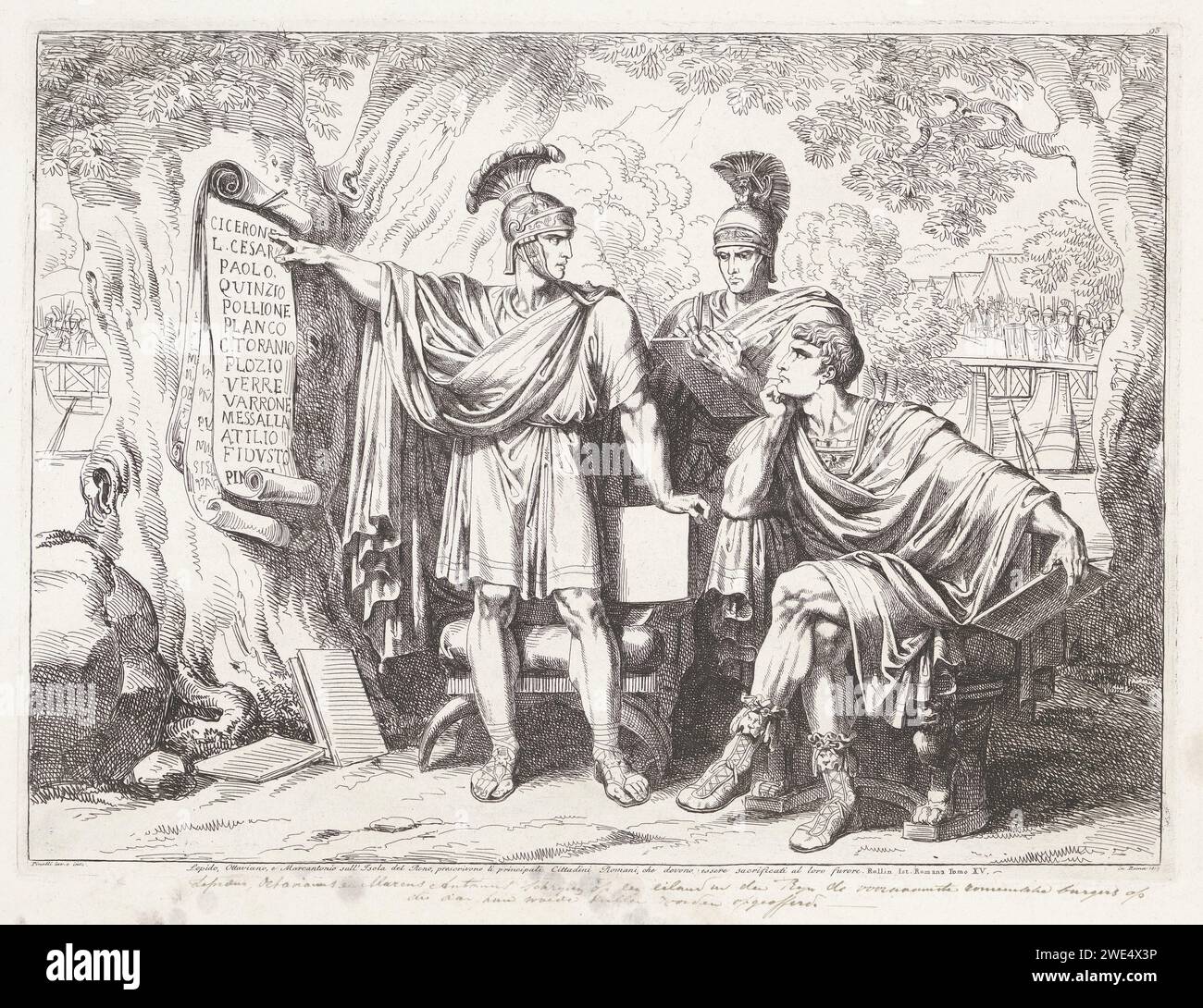 Lepidus, Octavian en Marcus Anthony Maken een Lijst, Bartolomeo Pinelli ...