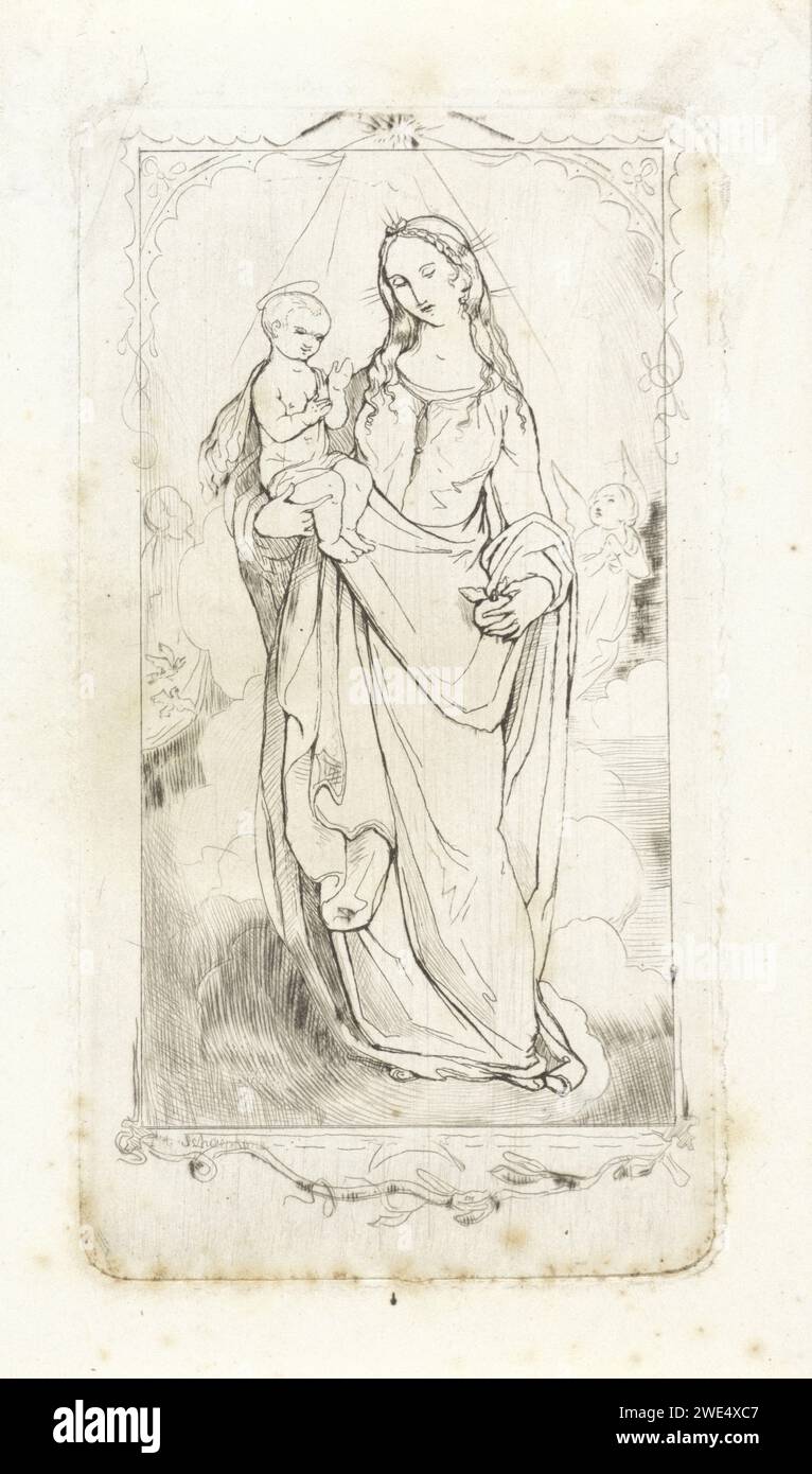 Virgin Mary and the Christkind, Theodoor Schaepkens, 1825 - 1883 print ...