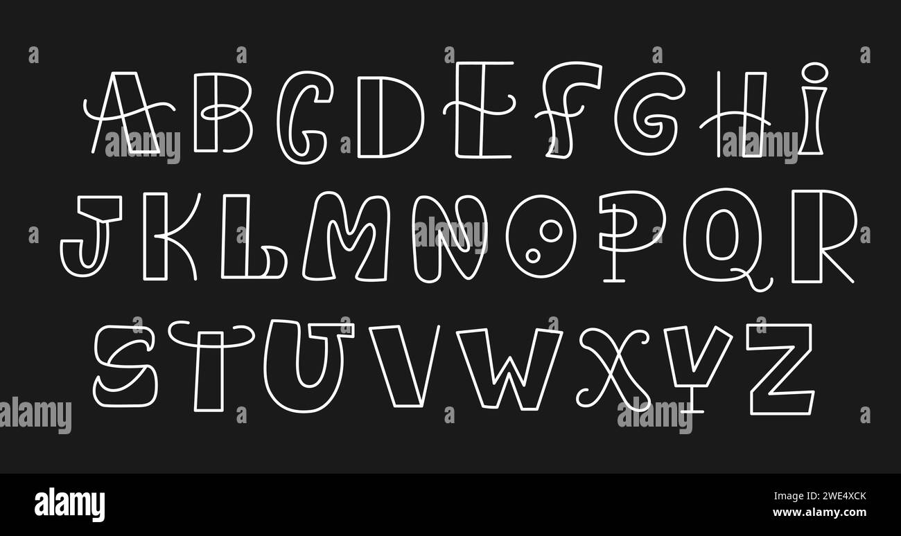 English Letters Latin Font Trend Cut Out Alphabet Stock Vector Image ...