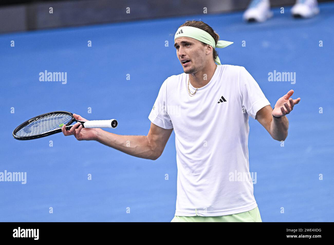 Sascha Alexander Zverev of Germany during the Australian Open 2024, Grand Slam tennis tournament ...