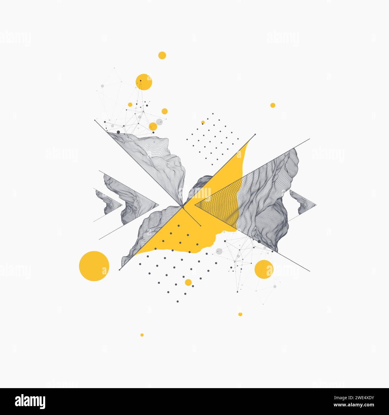 Abstract art wireframe background. Modern science or technology art ...