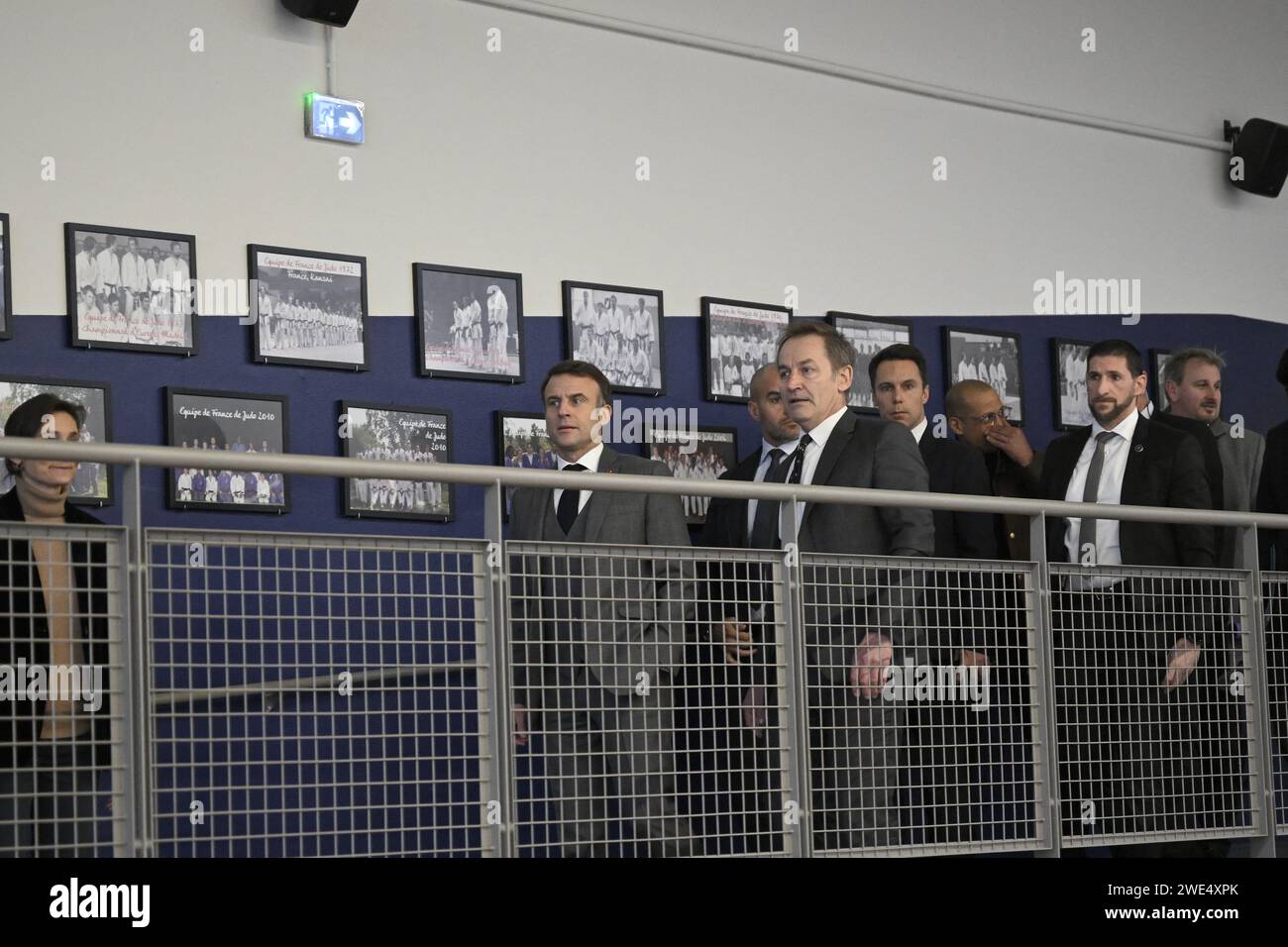 Paris, France. 23rd Jan, 2024. French President Emmanuel Macron and ...