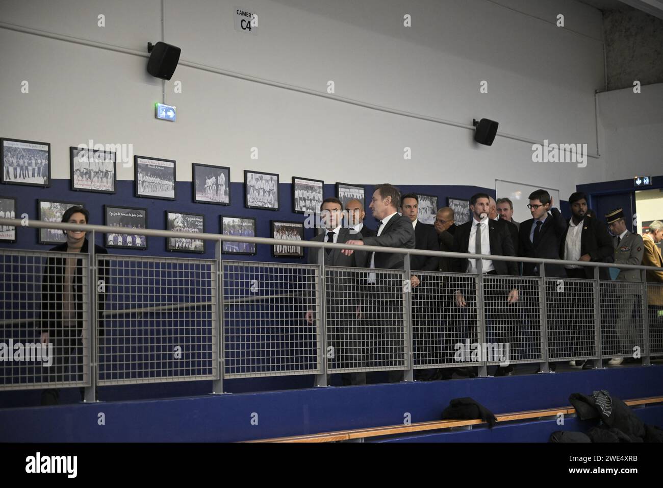 Paris, France. 23rd Jan, 2024. French President Emmanuel Macron and ...