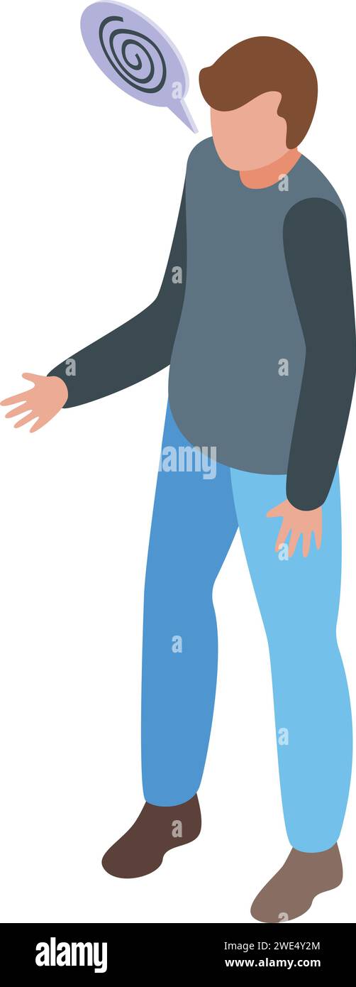 Tell argument icon isometric vector. Stress conversation. Person work ...