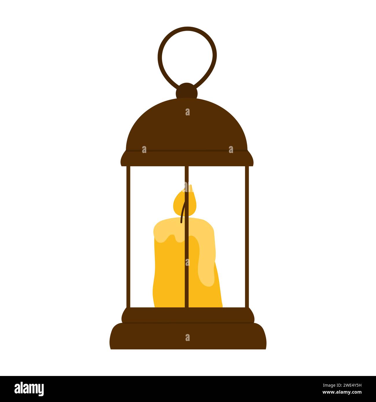 Magic lantern with burning candle. Wizard witchcraft, fortune teller ...