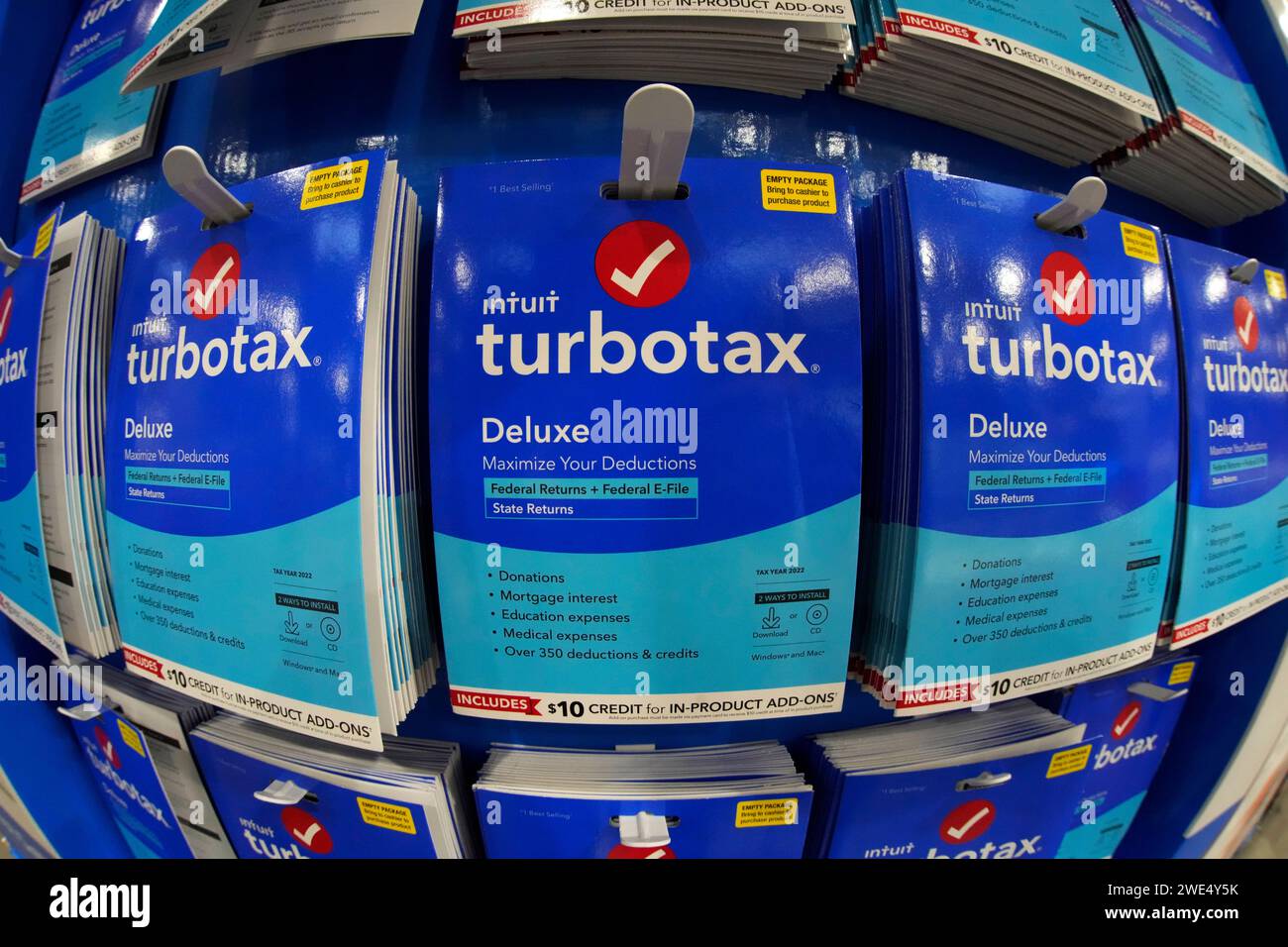 FILE - This is a display of TurboTax on display in a Costco Warehouse ...