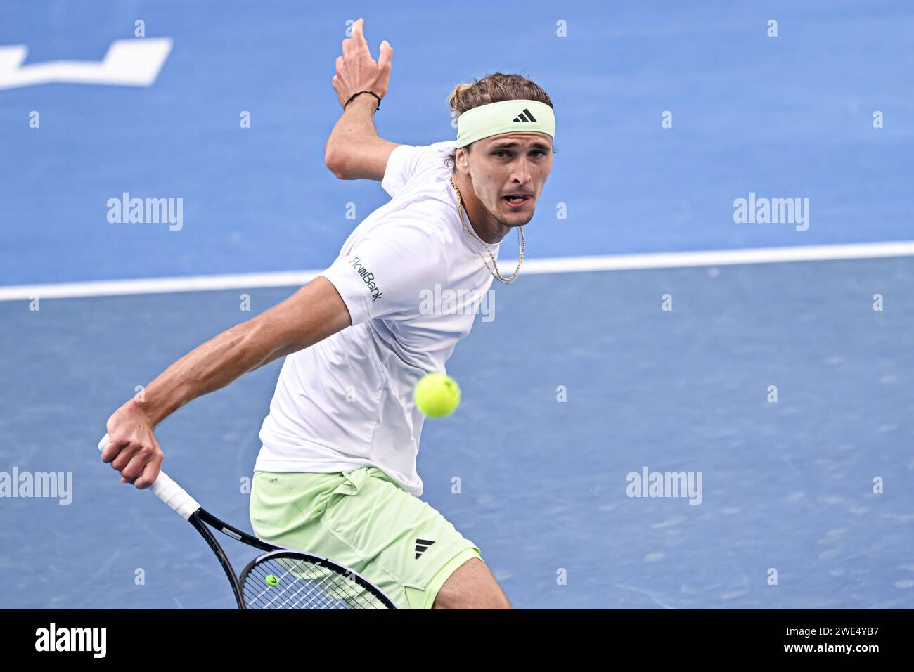 Sascha Alexander Zverev of Germany during the Australian Open 2024, Grand Slam tennis tournament ...