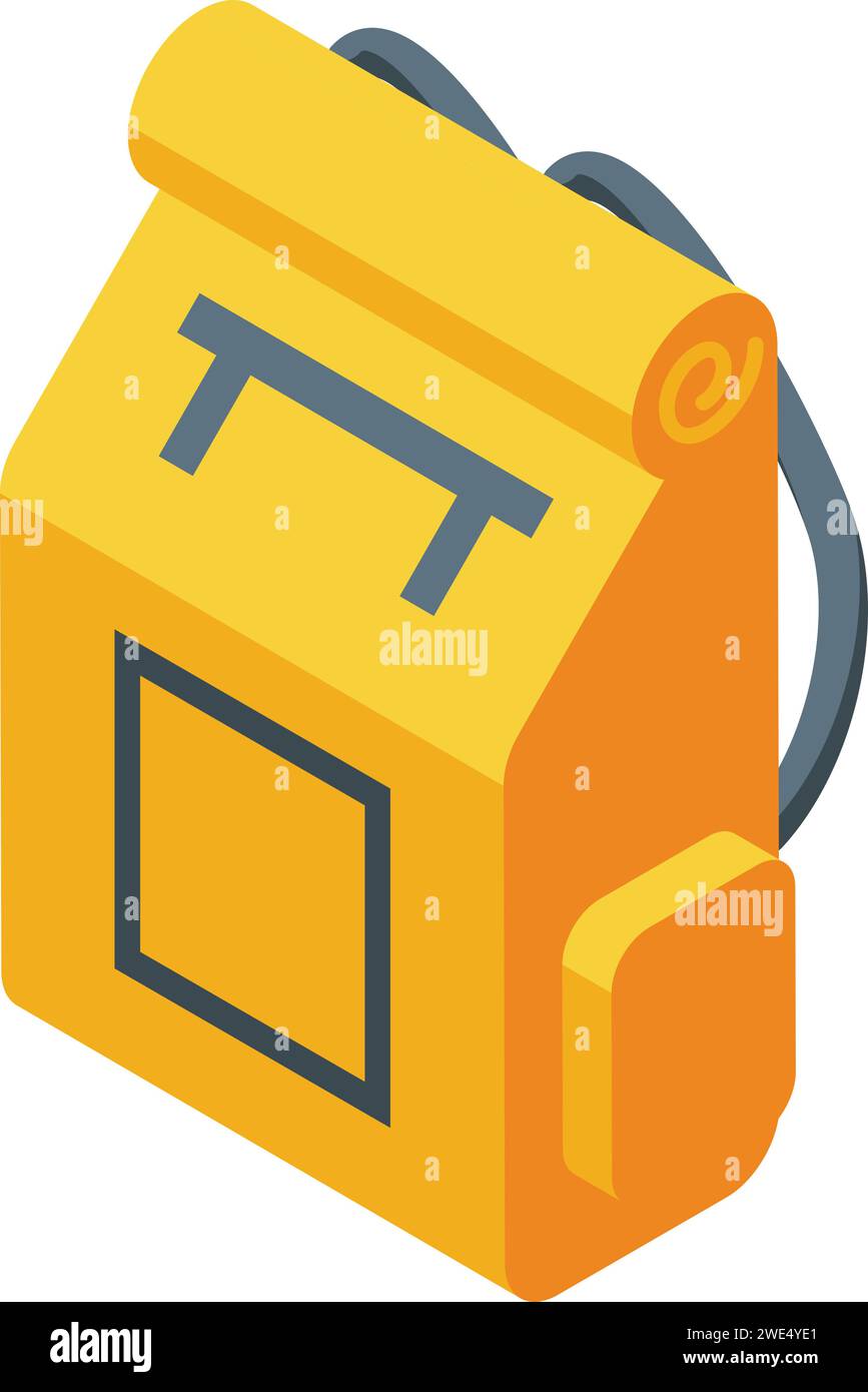 Backpack rucksack icon isometric vector. Courier sack. Trade shop fast ...