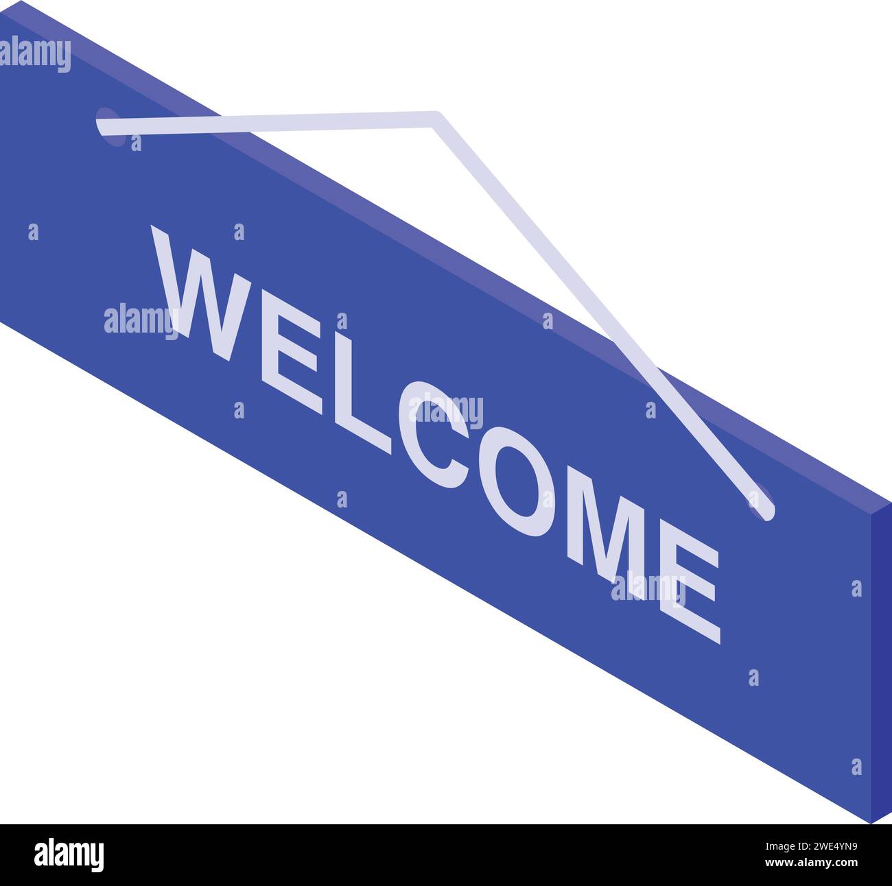 Welcome shop board icon isometric vector. Center food hang. Clock ...