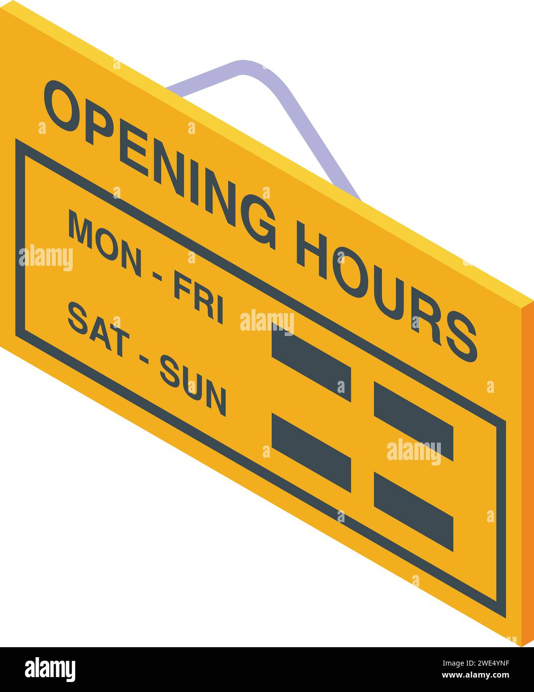 Opening hours at days icon isometric vector. Time sign. Mall shop open ...
