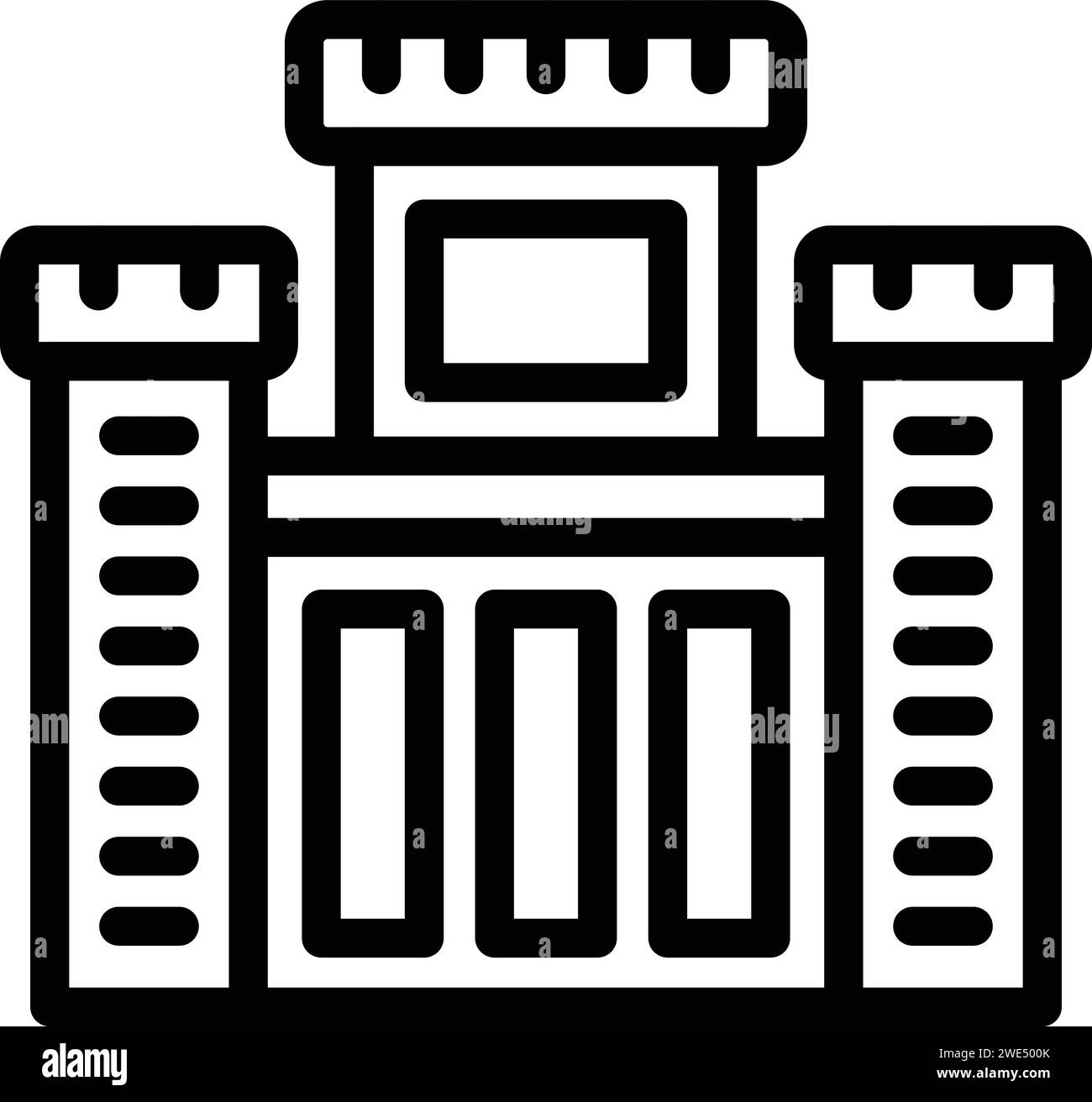 Tel aviv fortress icon outline vector. City tower building. Landmark ...