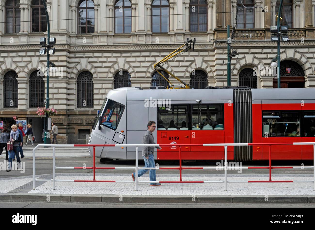 modern tram in Narodni street, Prague, Czech Republic Stock Photo - Alamy