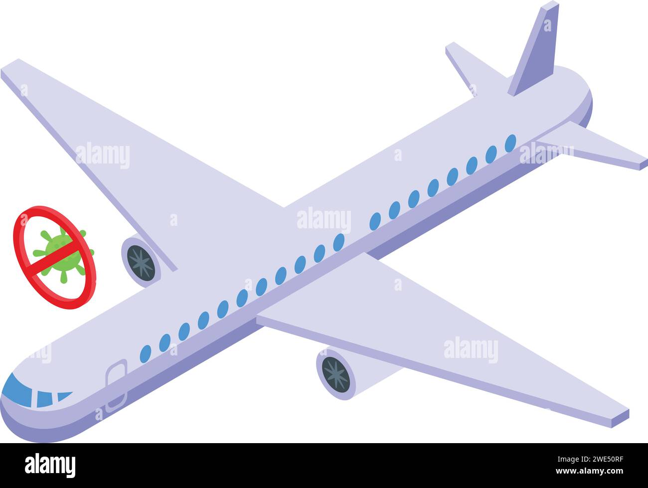 Sanitize aircraft icon isometric vector. Health security mask. Aviation ...