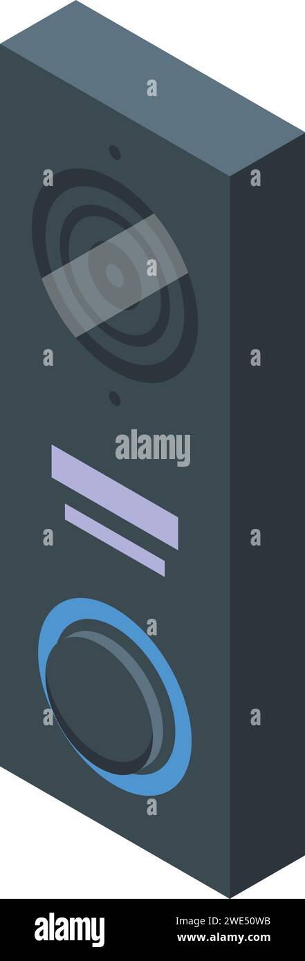 Urban door bell icon isometric vector. Ring buzzer. Melody digit Stock ...