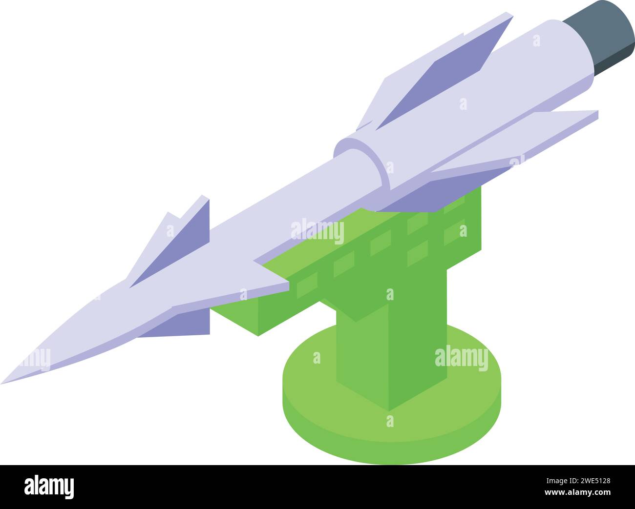 Big missile anti icon isometric vector. War vehicle. Projectile system ...