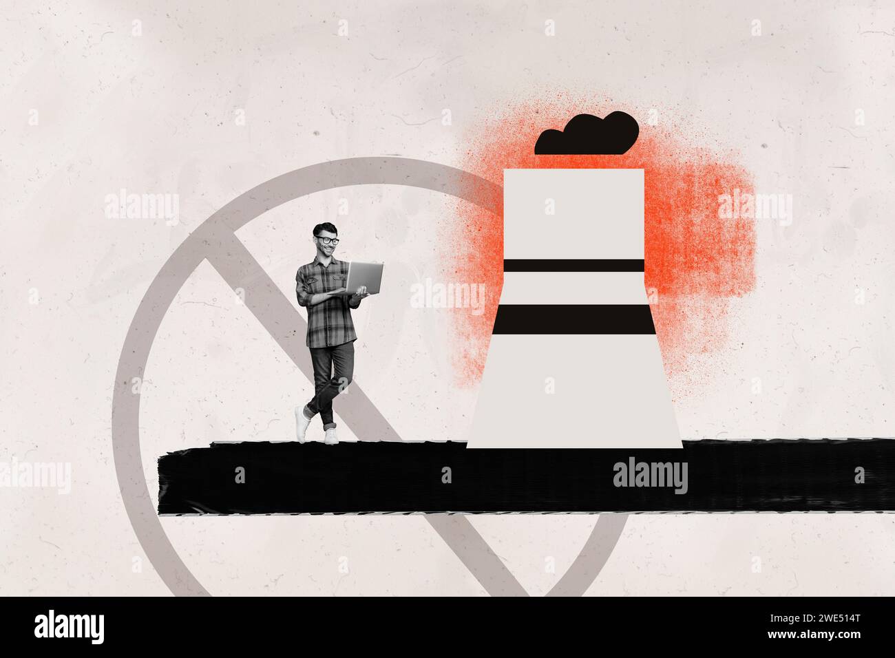 Collage picture illustration image black white filter positive ...