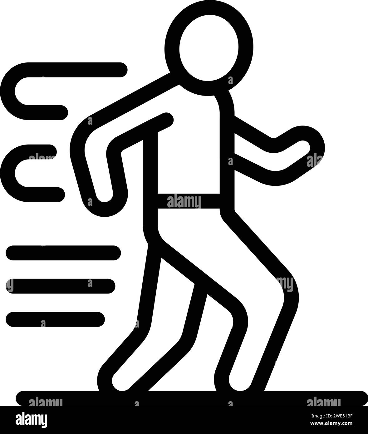 Running athlete icon outline vector. Walk sprint race. Female exertion ...