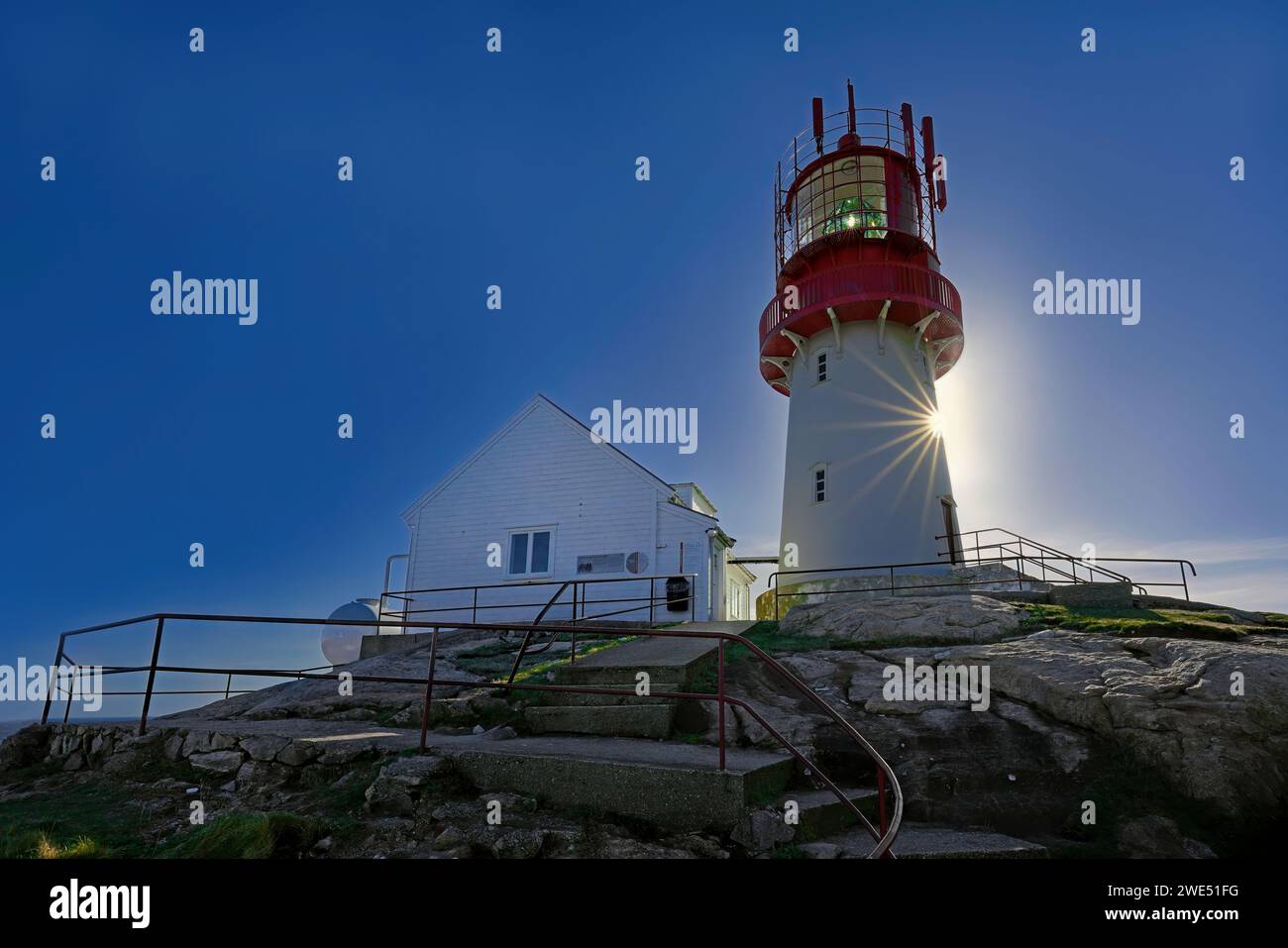 Norway, Lindesnes Fyr, lighthouse on the South Cape, most photographed ...