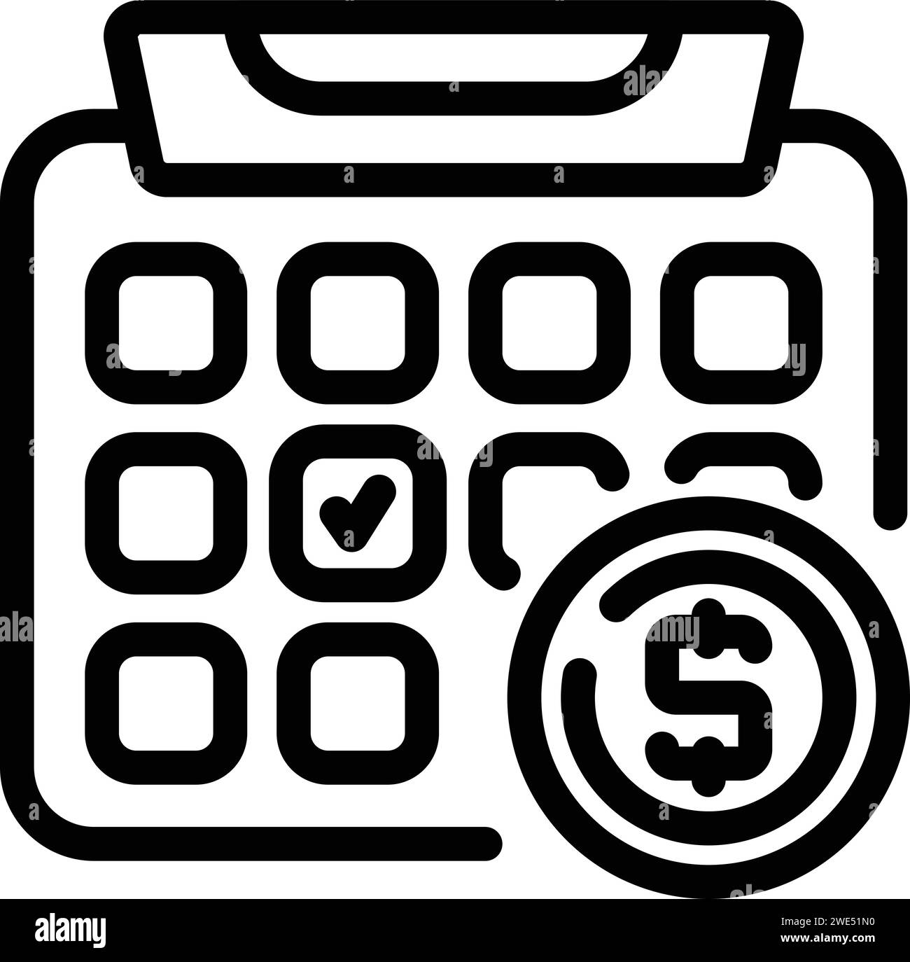 Calendar subscription icon outline vector. Price plan. Mobile service ...