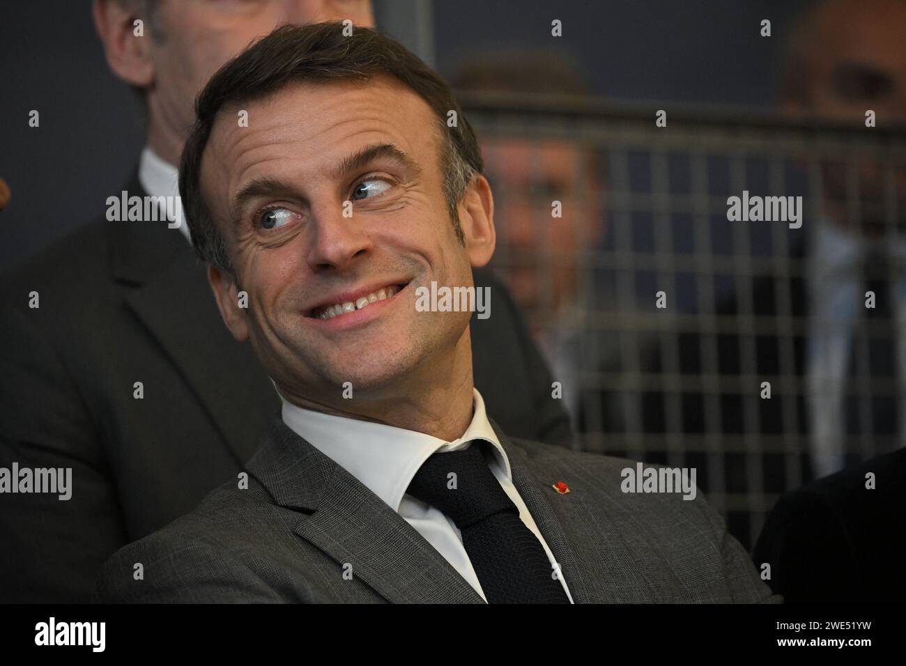 Paris, France. 23rd Jan, 2024. French President Emmanuel Macron during ...