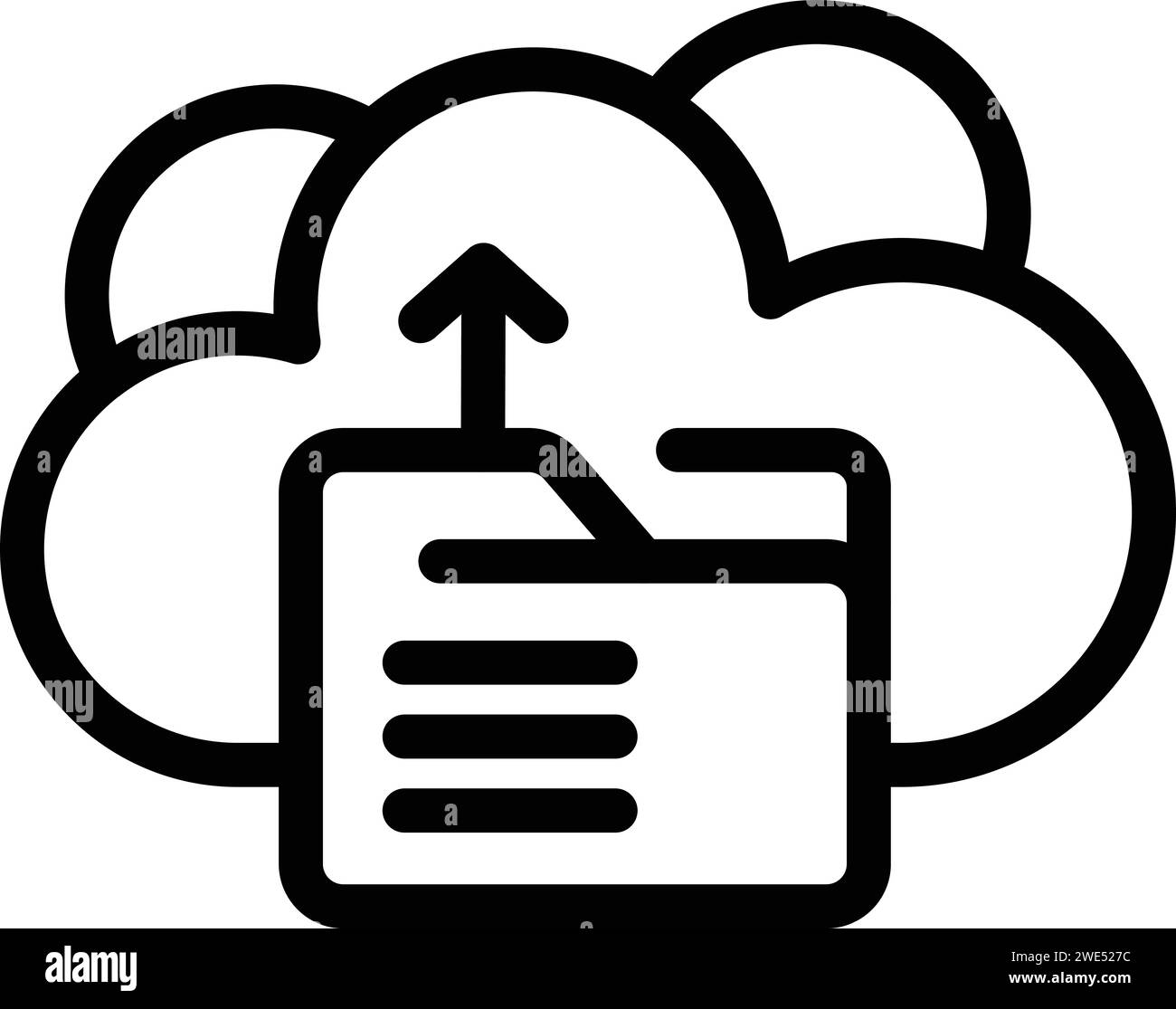 Cloud model subscribe icon outline vector. System mail. List form dark ...