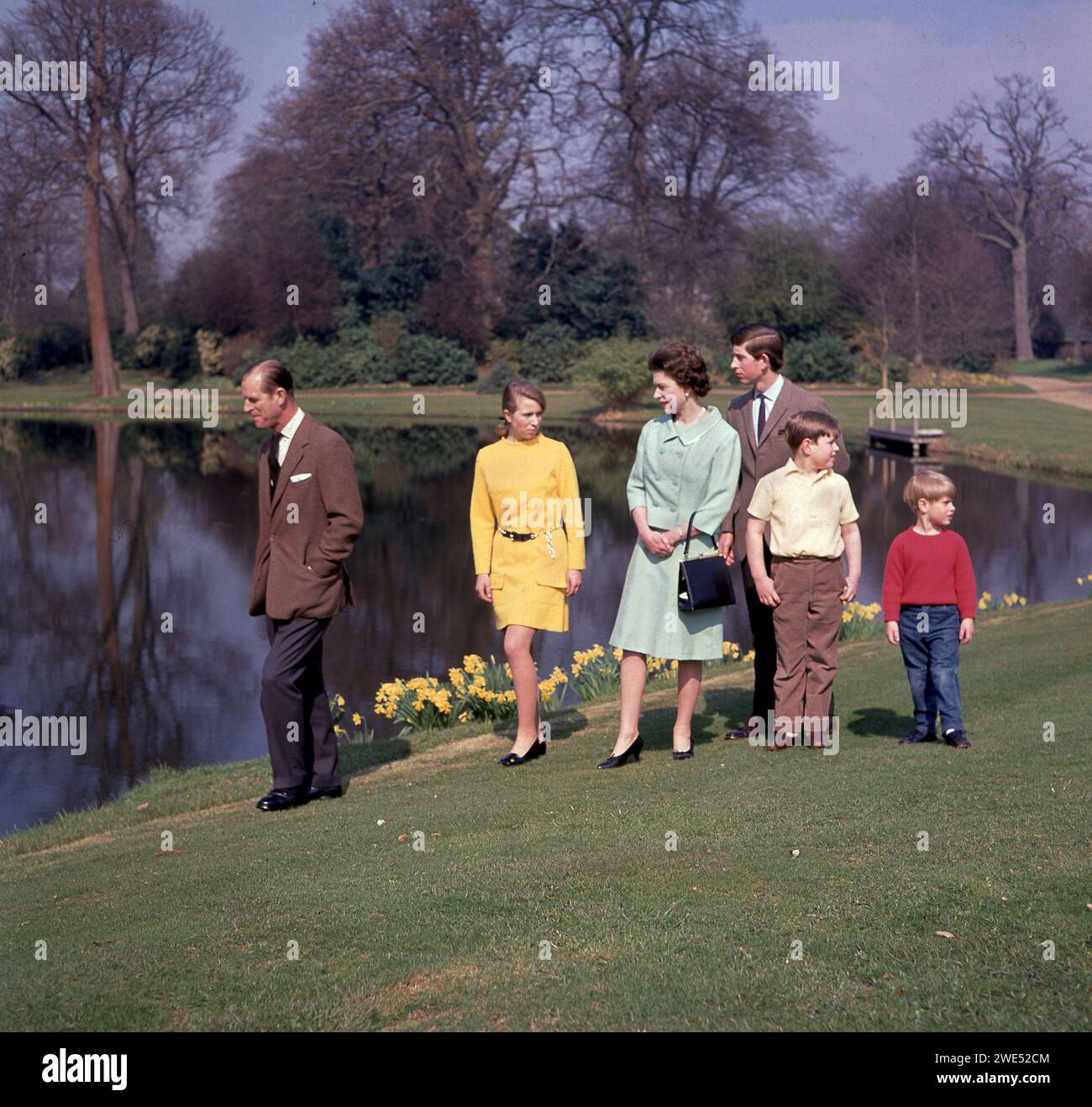 The Royal Family at Windsor 1970 (l-r) Prince Philip, Princess Anne ...