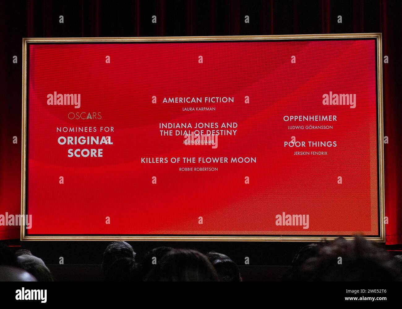 Los Angeles, USA. 23rd Jan, 2024. Nominees for ORIGINAL SCORE at the ...