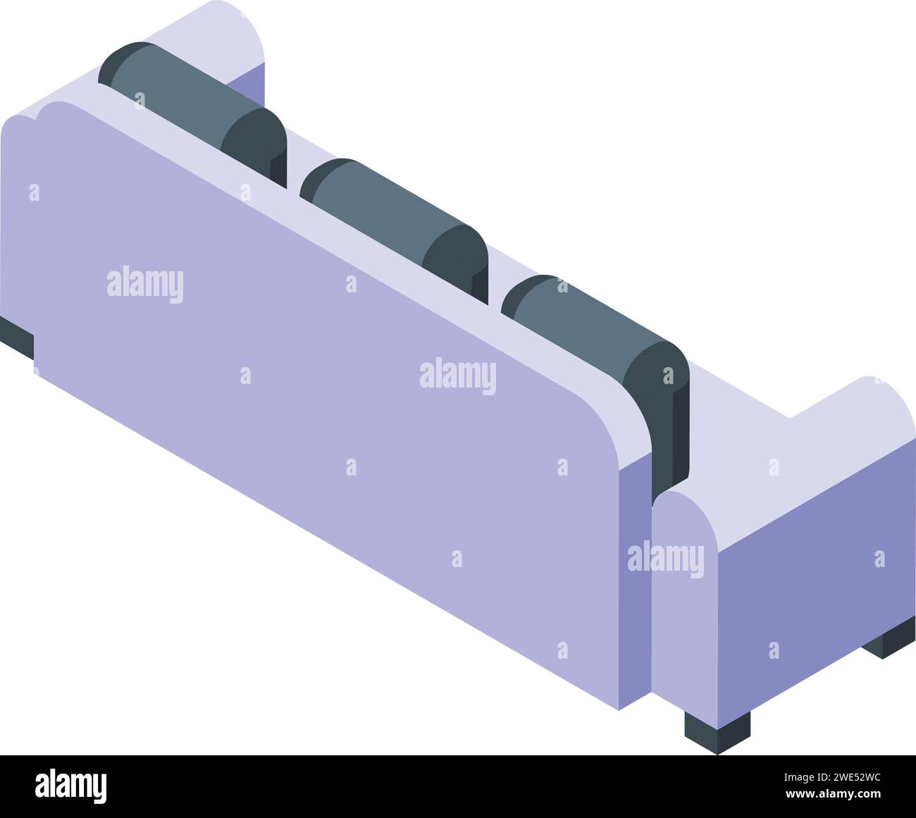 Leather sofa icon isometric vector. Home theater. Movie system stereo ...