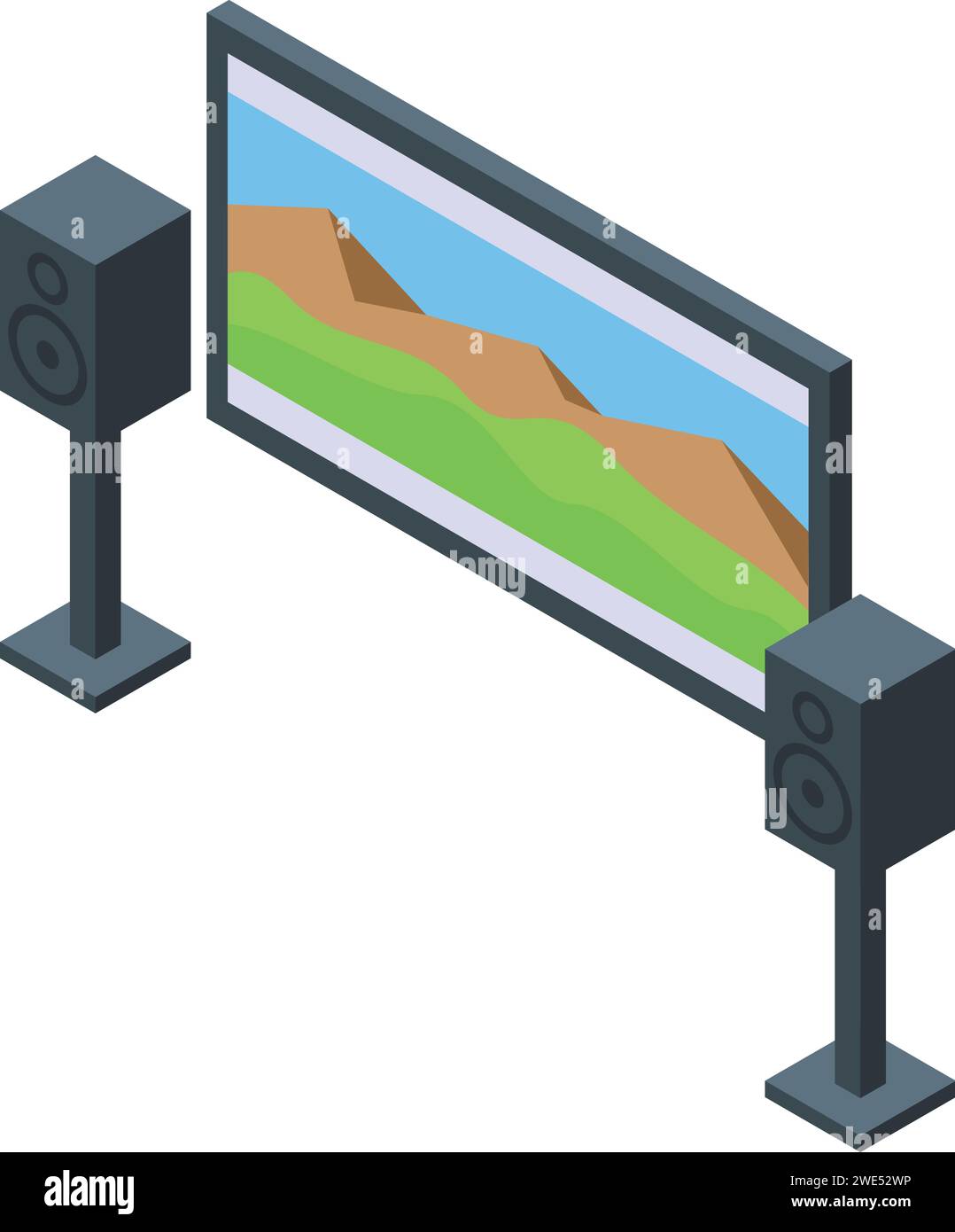 Stereo system icon isometric vector. Music modern player. Digital ...
