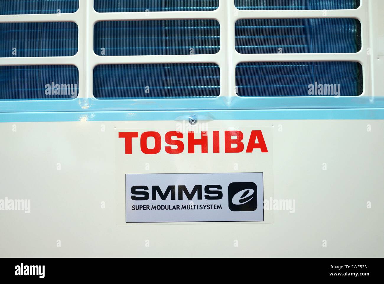 Modern air conditioner Toshiba super modular multi system set on stand ...