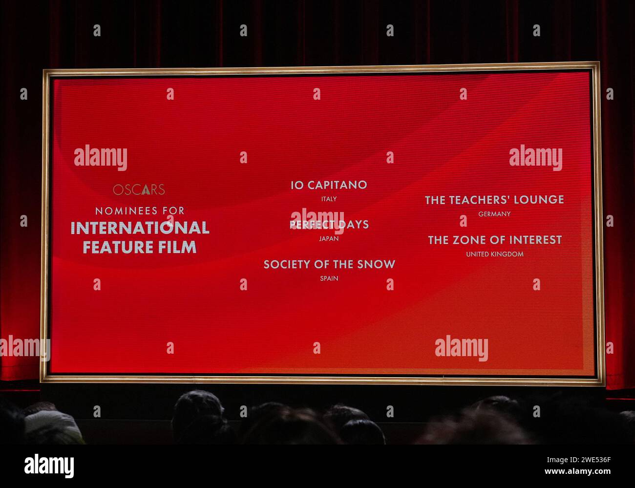 Los Angeles, USA. 23rd Jan, 2024. Nominees for INTERNATIONAL FEATURE ...