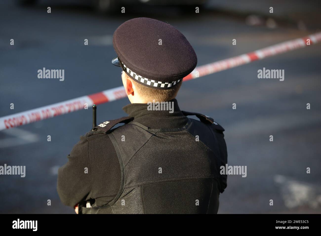 A police officer seen at a crime scene in London Stock Photo - Alamy