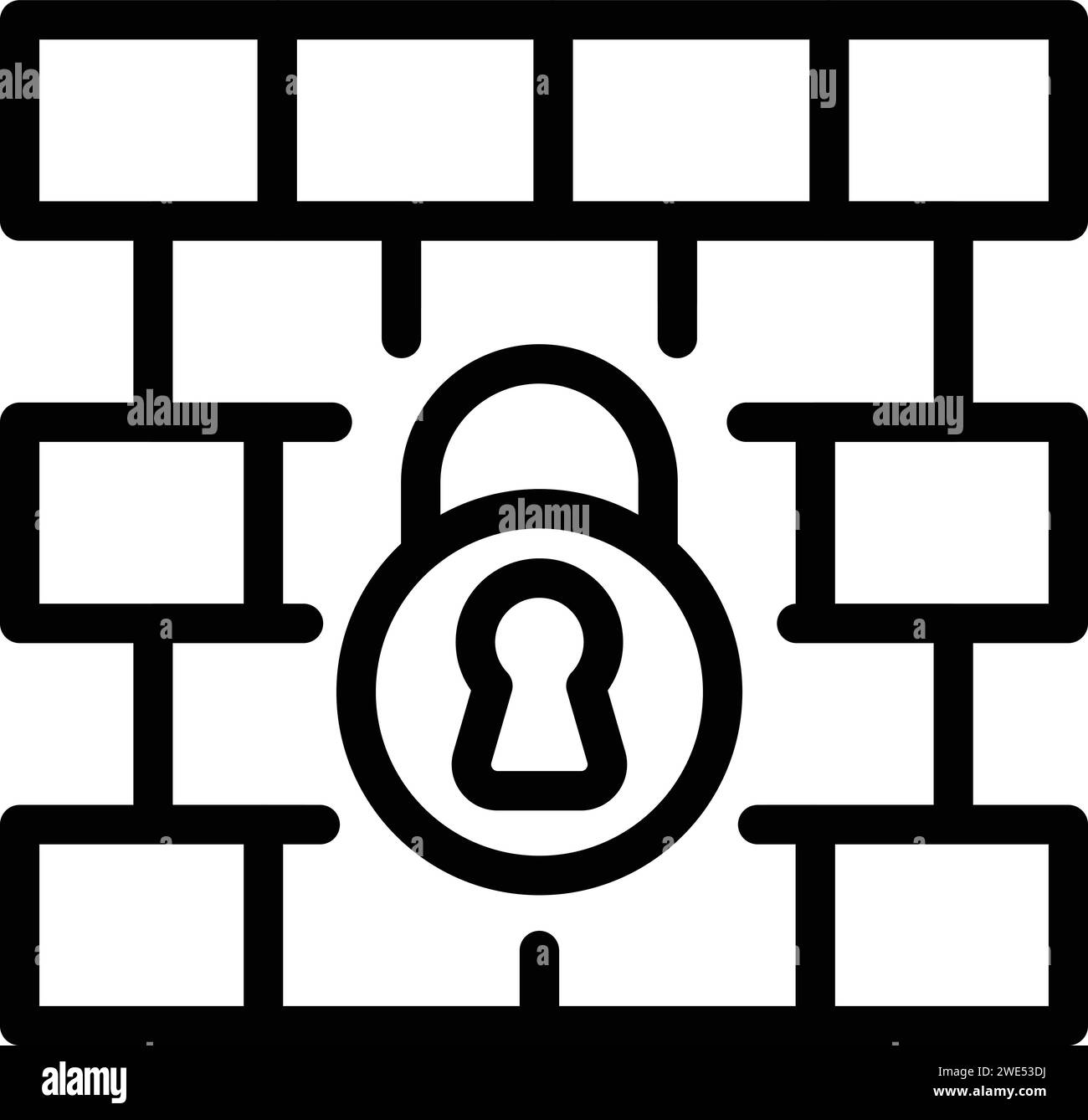 Internet firewall icon outline vector. Computer data fraud. Phishing ... Internet firewall icon outline vector. Computer data fraud. Phishing ...