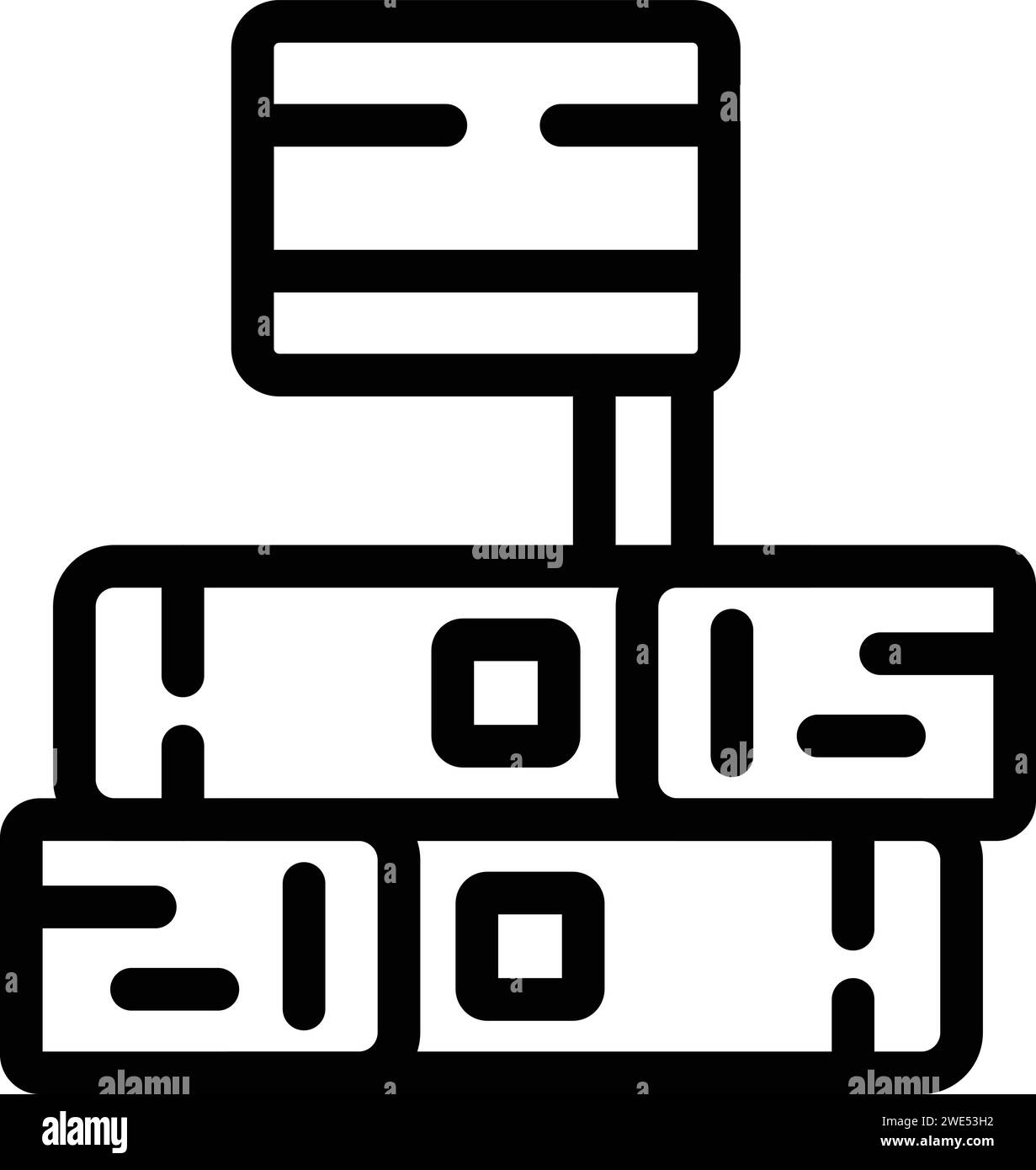 Spanish book stack icon outline vector. Skill linear. Espanol session ...