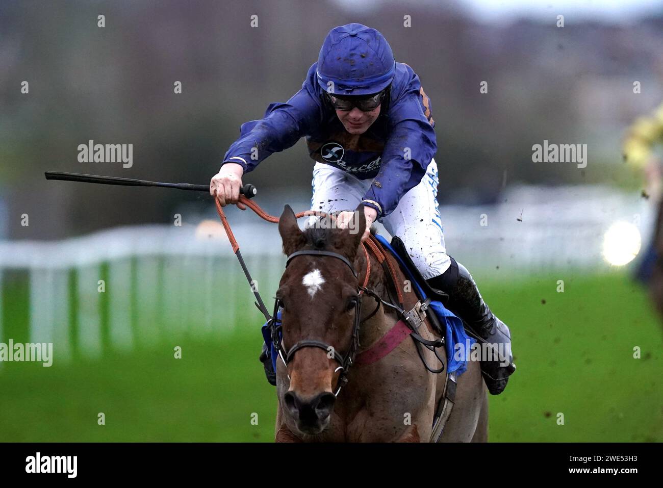 The Famous Five ridden by jockey Charlie Deutsch wins the Leicester ...