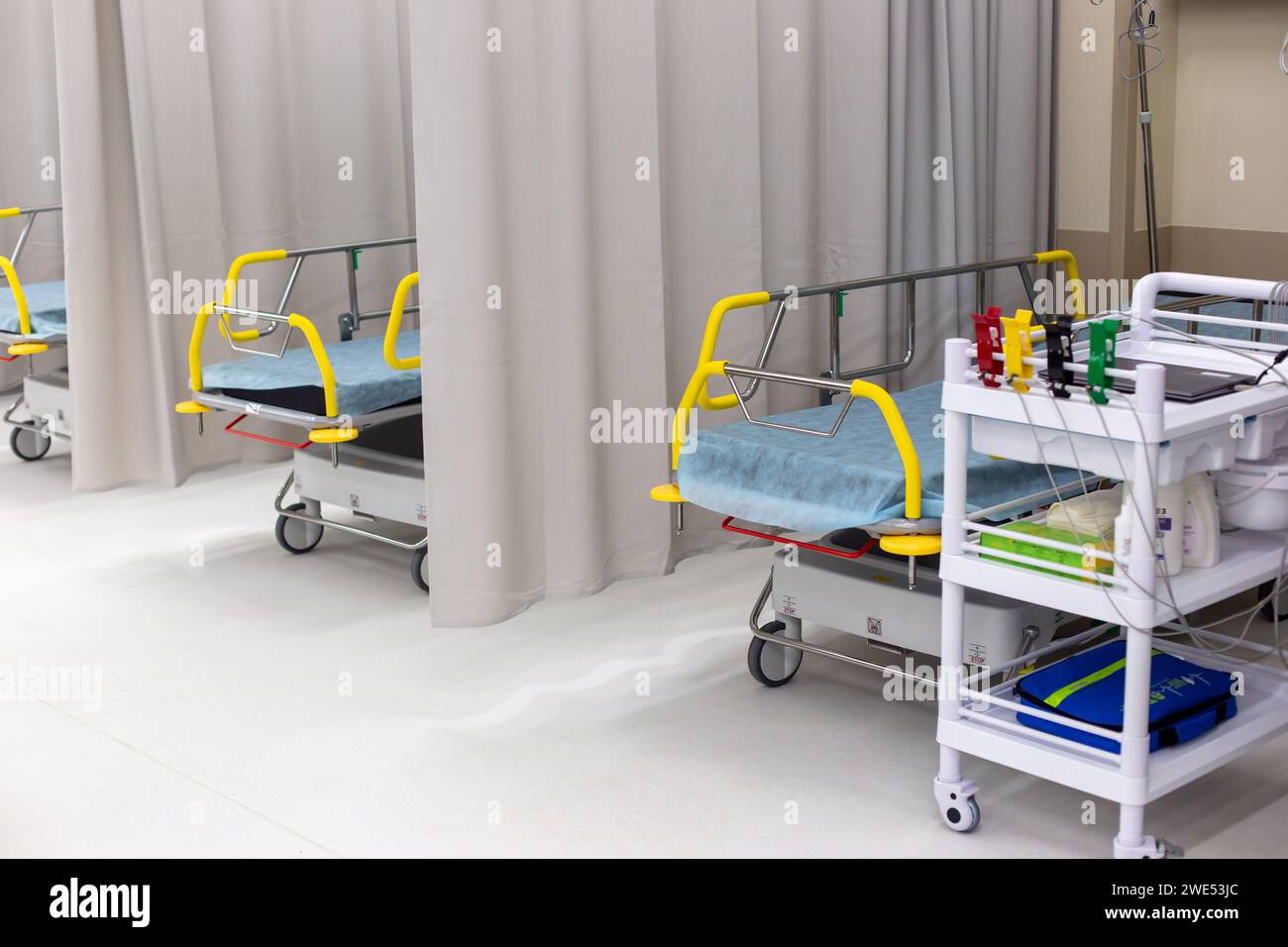 Moscow, Moscow region, Russia - 03.09.2023:Empty hospital ward showing multiple beds Stock Photo ...