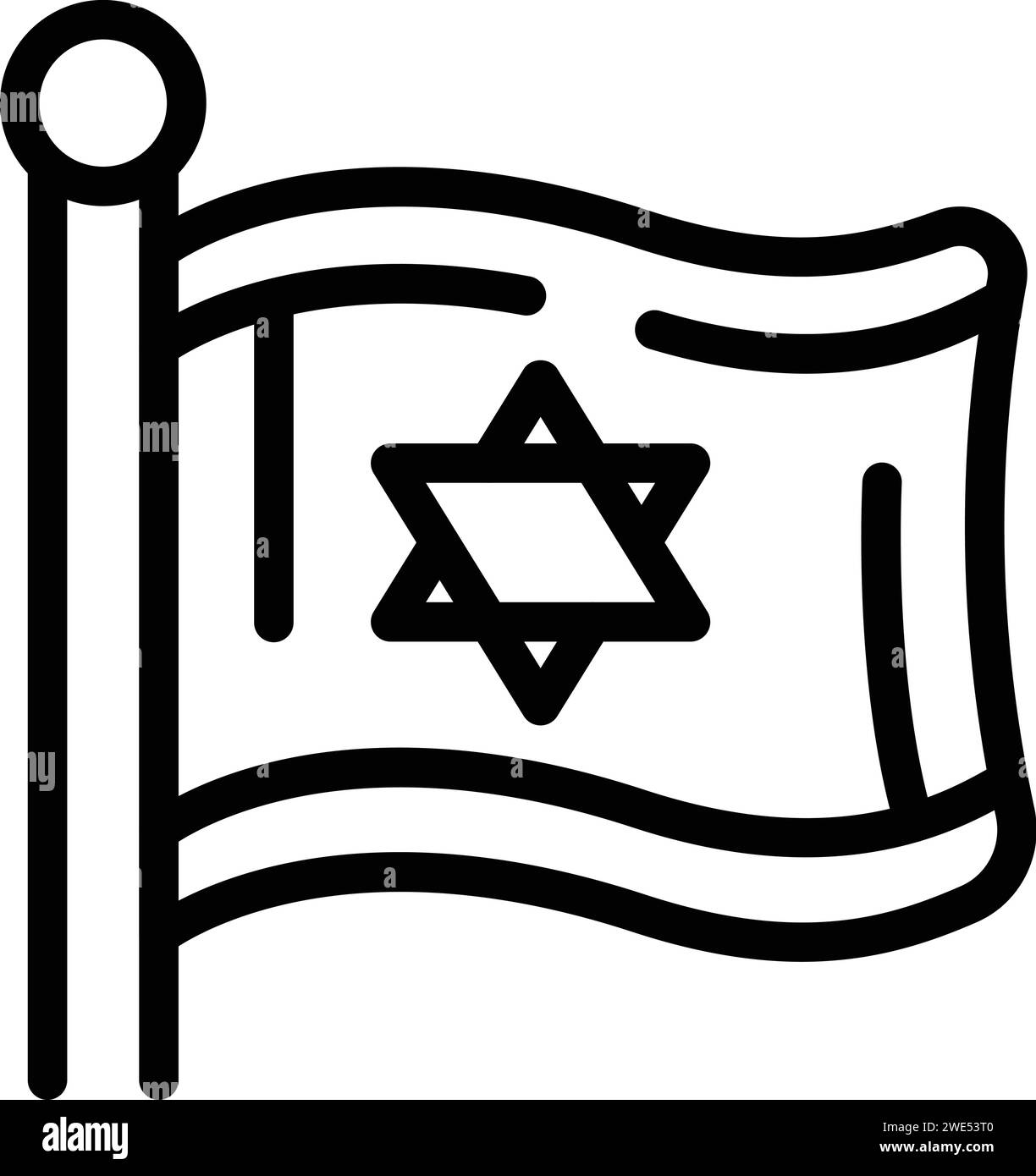 Israel flag icon outline vector. Urban architecture. Tel aviv airplane ...